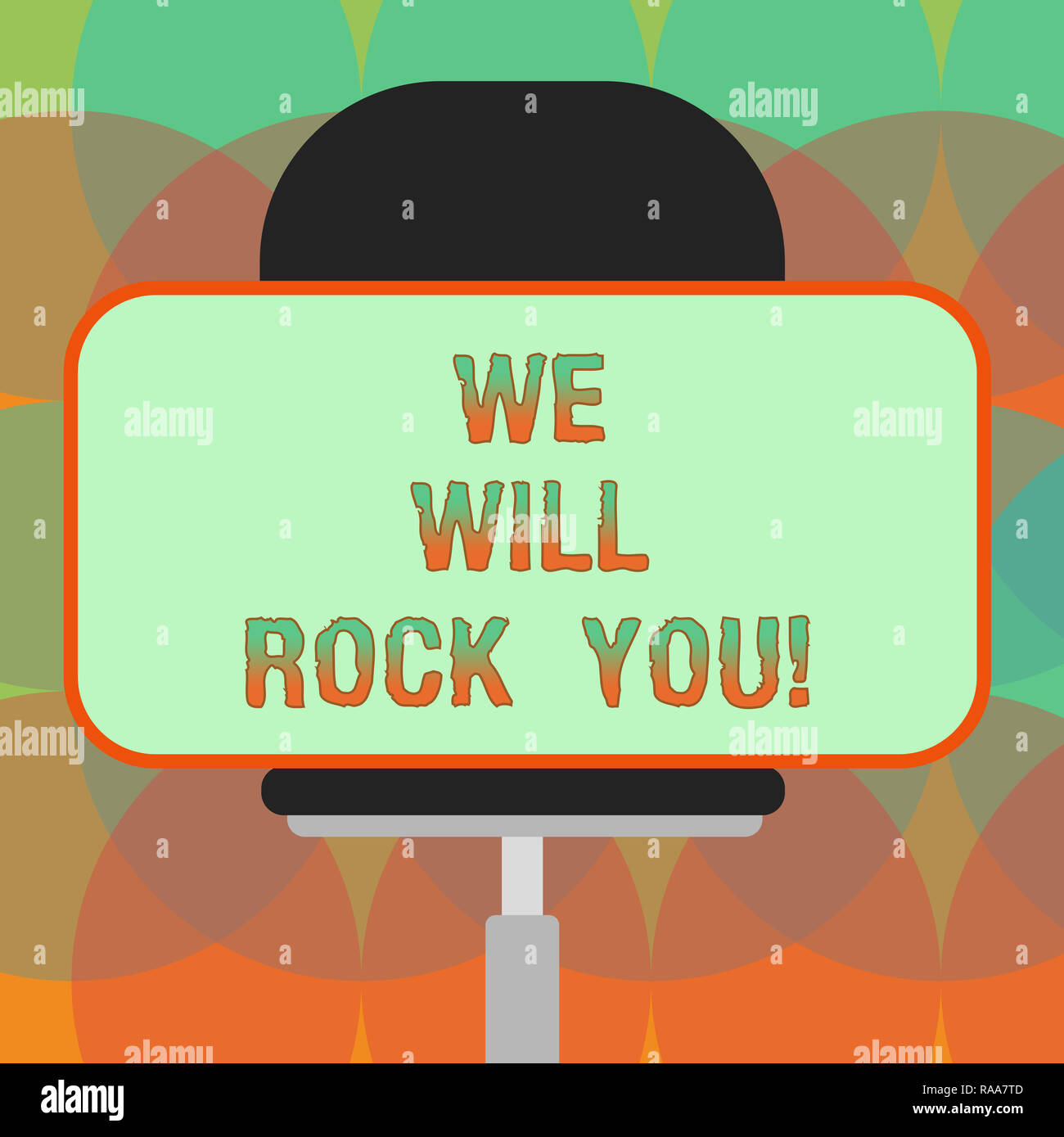 Word writing text We Will Rock You. Business concept for Rockers slogan ...