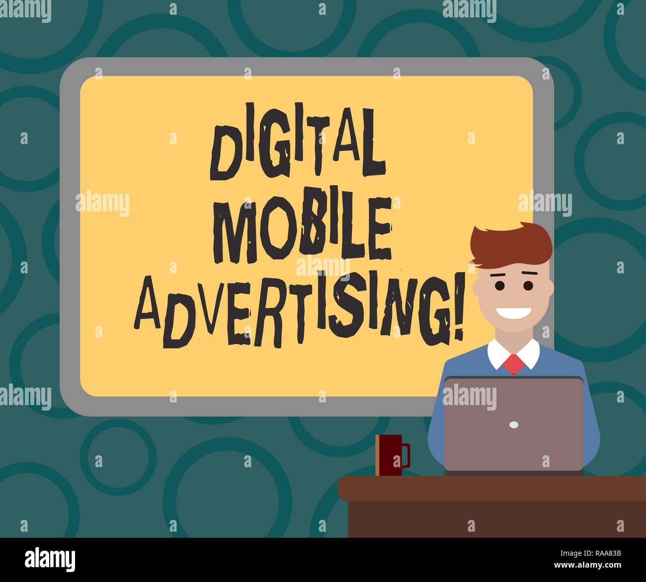 Writing note showing Digital Mobile Advertising. Business photo ...