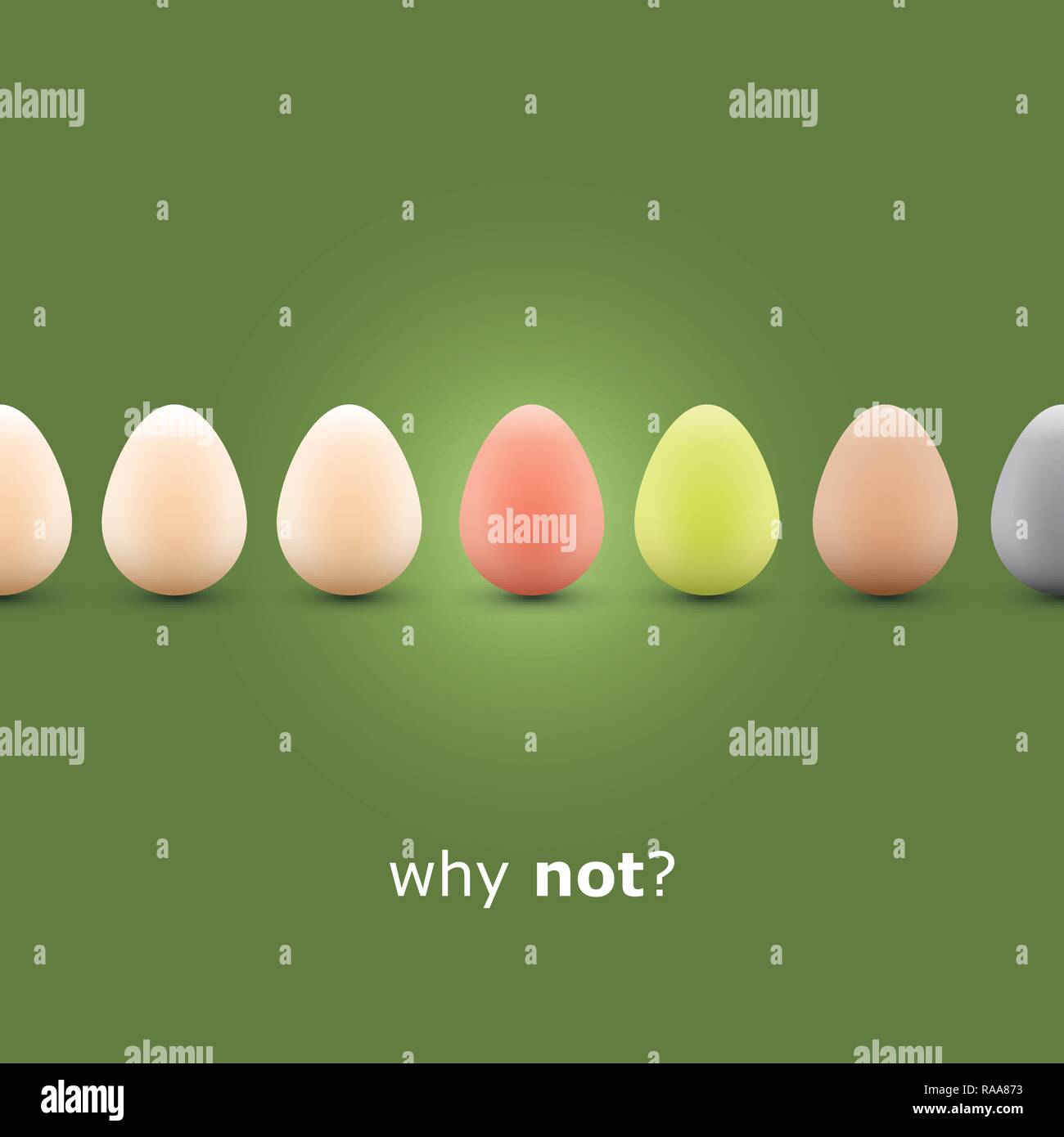 Green Concept Background With Colorful Eggs in Freely Scalable and ...