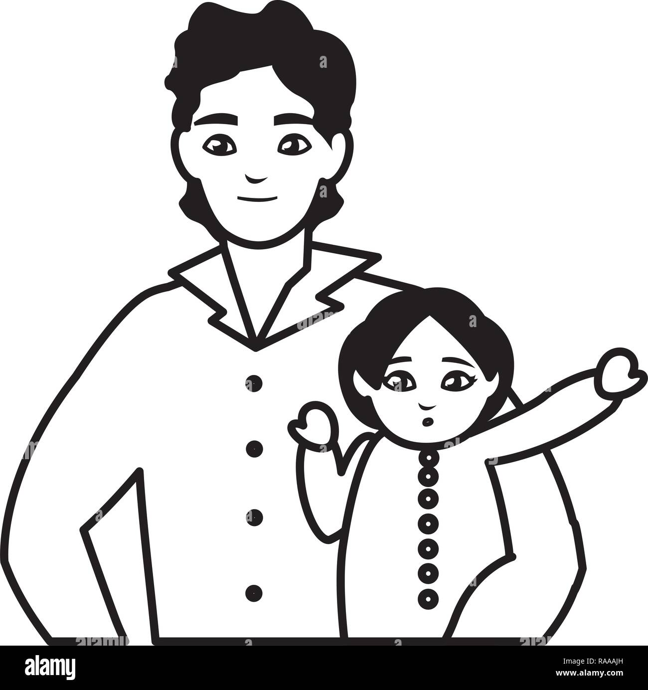 father with baby son characters vector illustration design Stock Vector ...