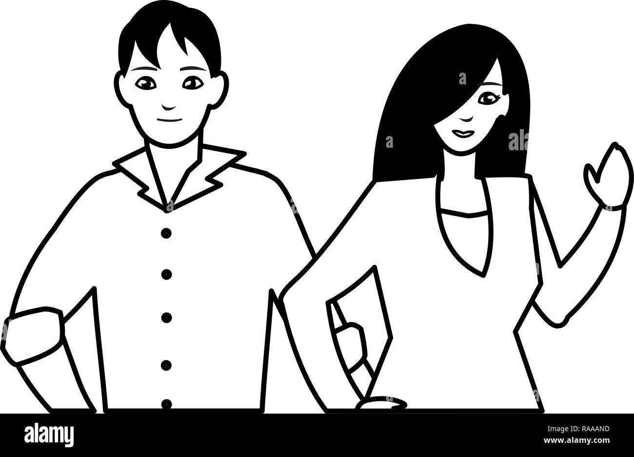 young couple avatars characters vector illustration design Stock Vector ...