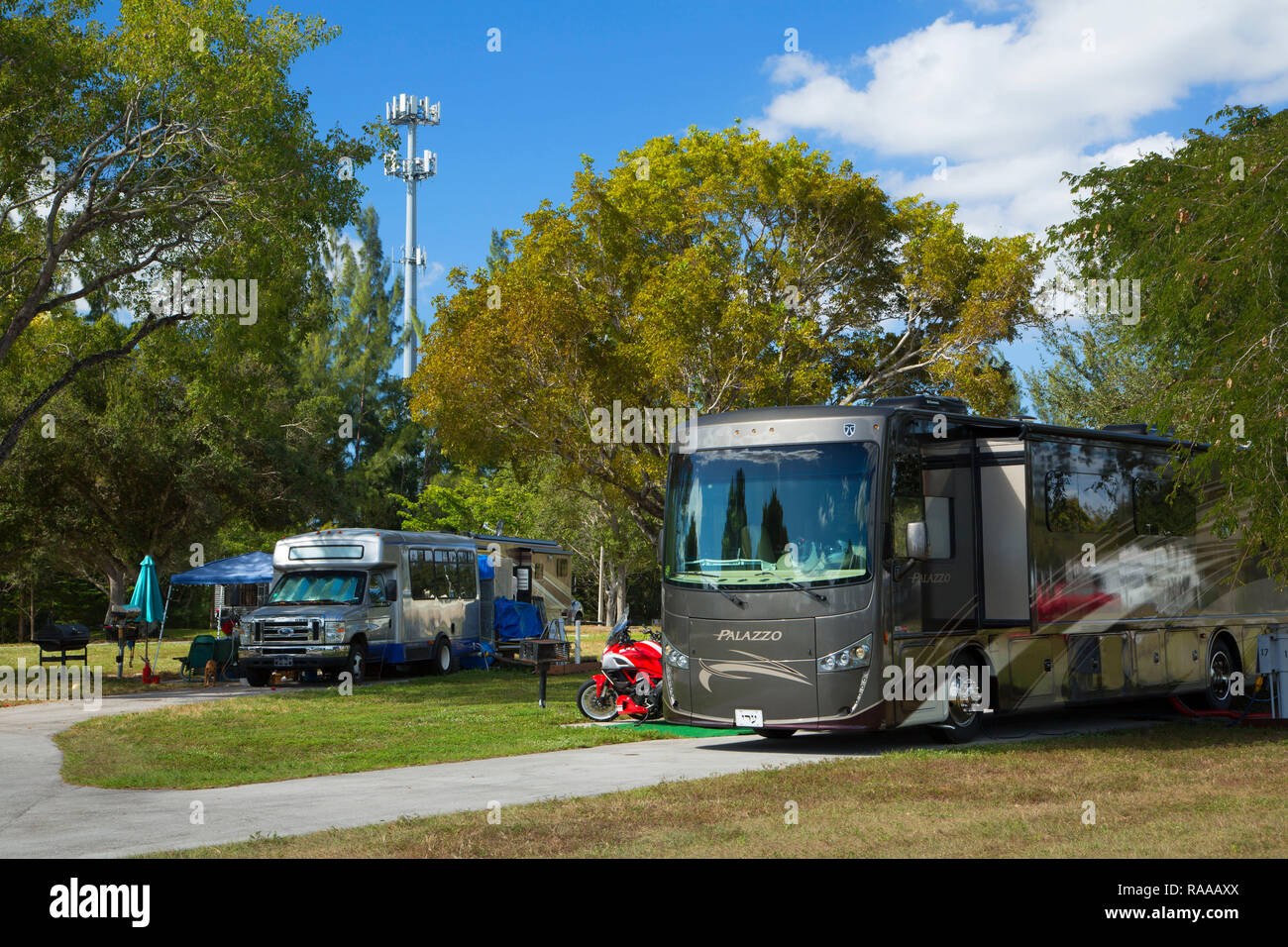 Motorhome in campground, CB Smith Park, Pembroke Pines, Florida Stock ...
