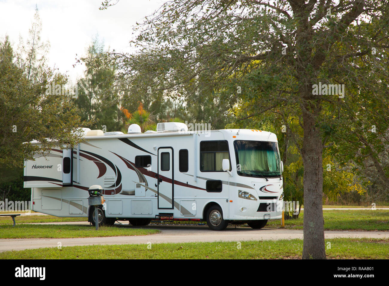 Motorhome in campground, Markham Park, Sunrise, Florida Stock Photo - Alamy