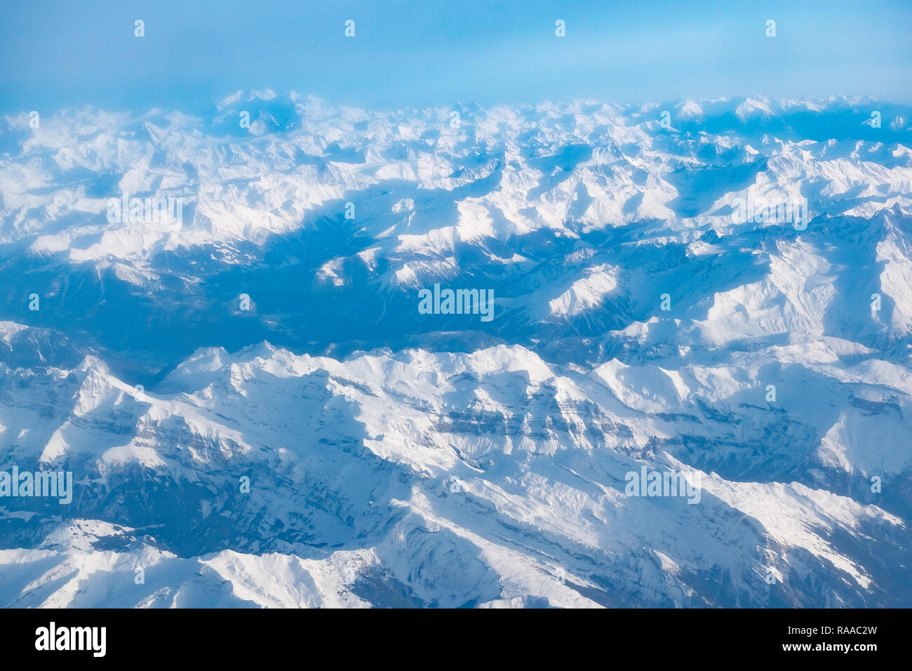 Aerial view to Alps from the plane, Austria Stock Photo - Alamy