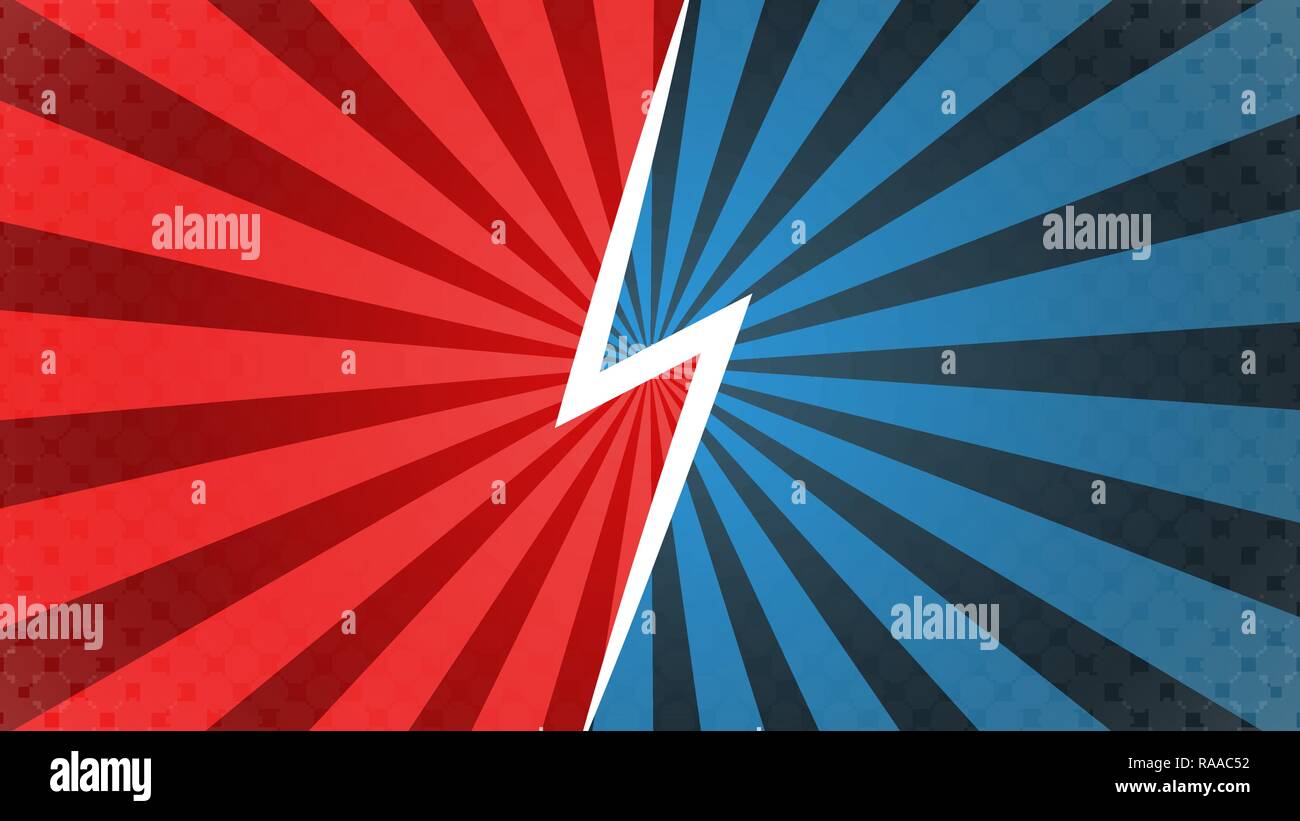 Comics rays background with halftones. Vector colorful backdrop ...