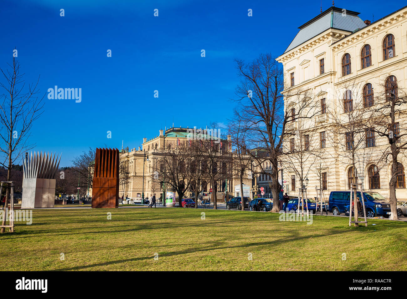 PRAGUE, CZECH REPUBLIC - APRIL, 2018: Jan Palach Square and the ...