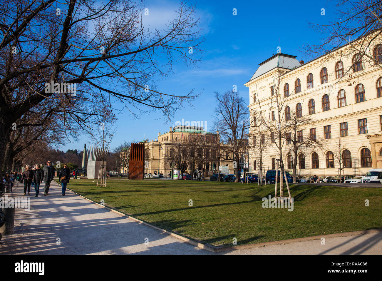 PRAGUE, CZECH REPUBLIC - APRIL, 2018: Jan Palach Square and the ...