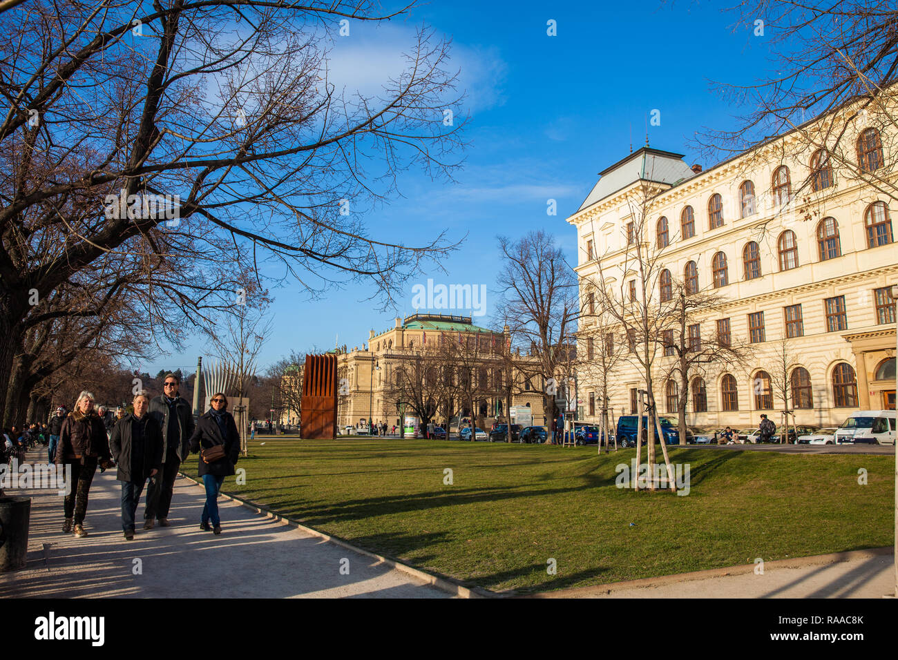 PRAGUE, CZECH REPUBLIC - APRIL, 2018: Jan Palach Square and the ...