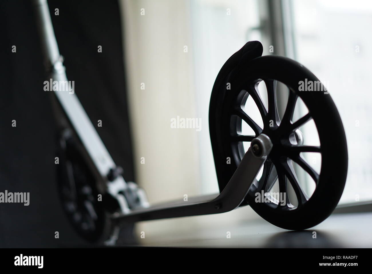 This is a common mechanical lightweight scooter without an electric ...