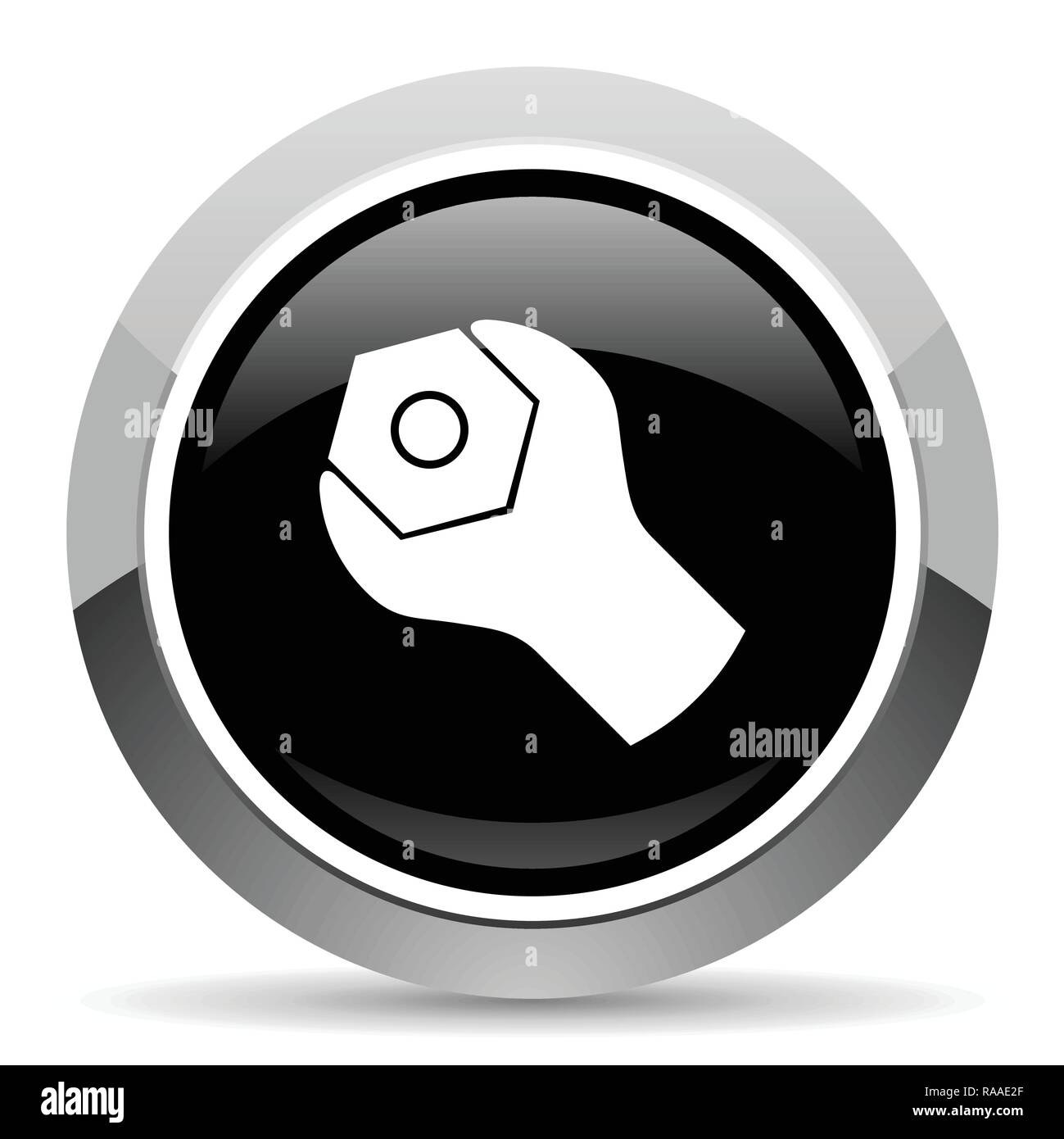 Settings icon metallic internet button Stock Vector Images - Alamy