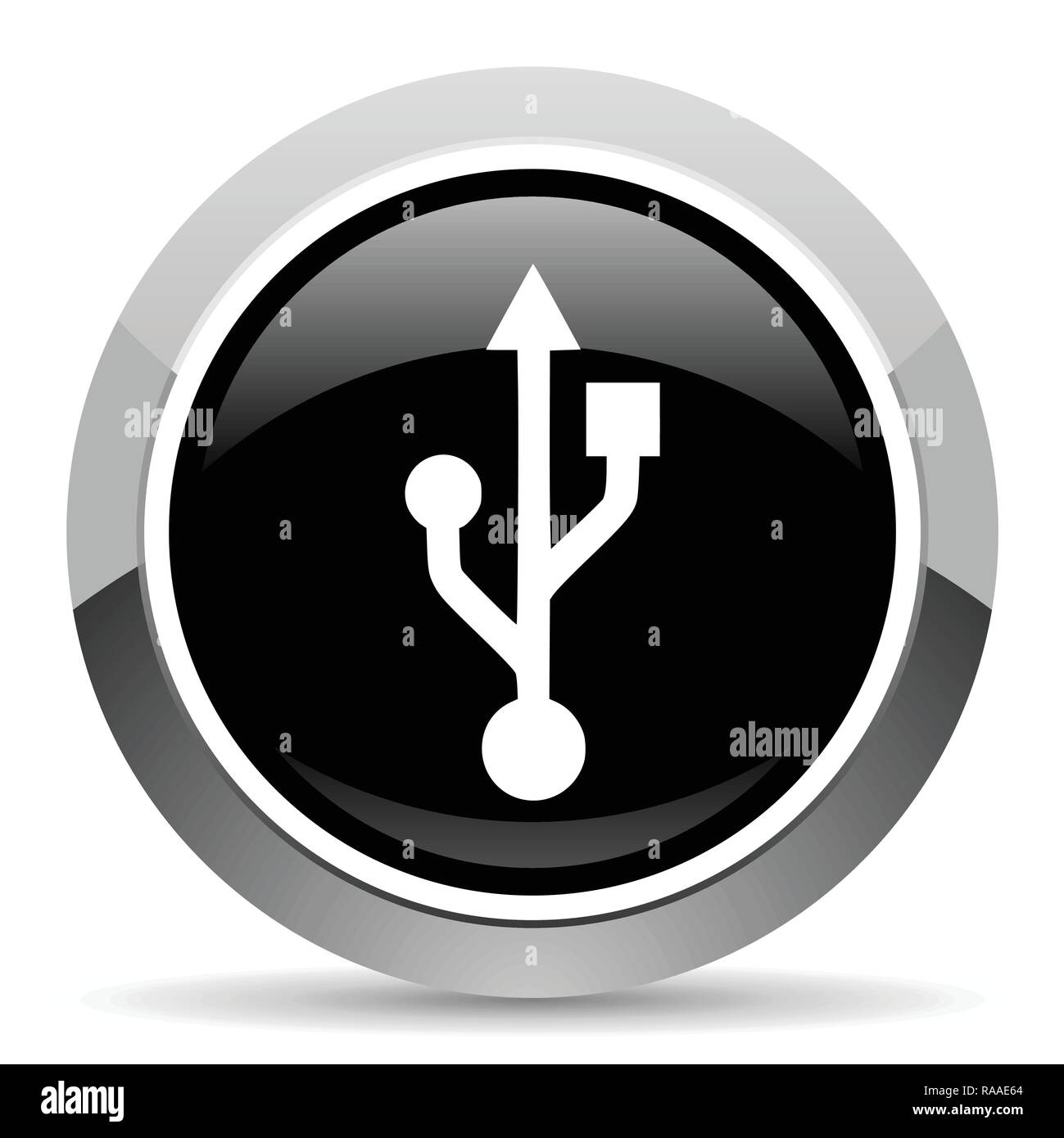 Usb icon sign round hi-res stock photography and images - Alamy