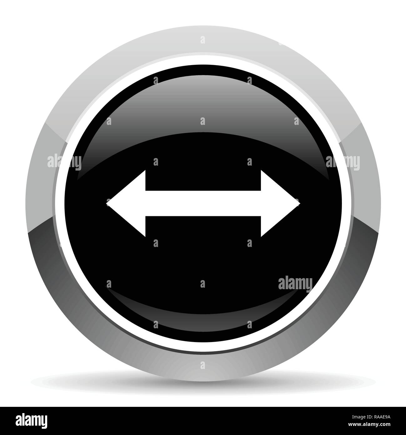 Left arrow vector icon chrome hi-res stock photography and images - Alamy