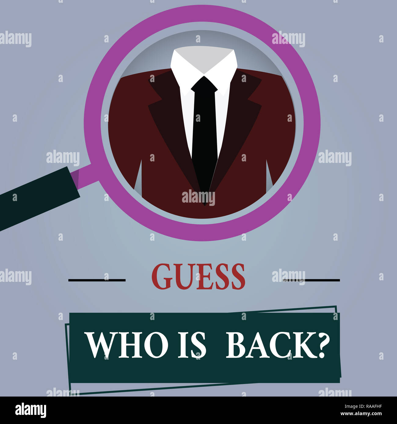 Word writing text Guess Who Is Back. Business concept for Game surprise ...