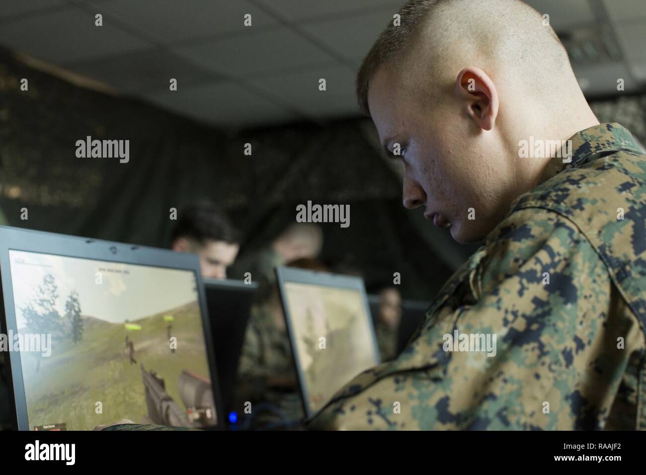 U.S. Marine Corps Pfc. Dustin L. Bollinger, a rifleman with Echo ...