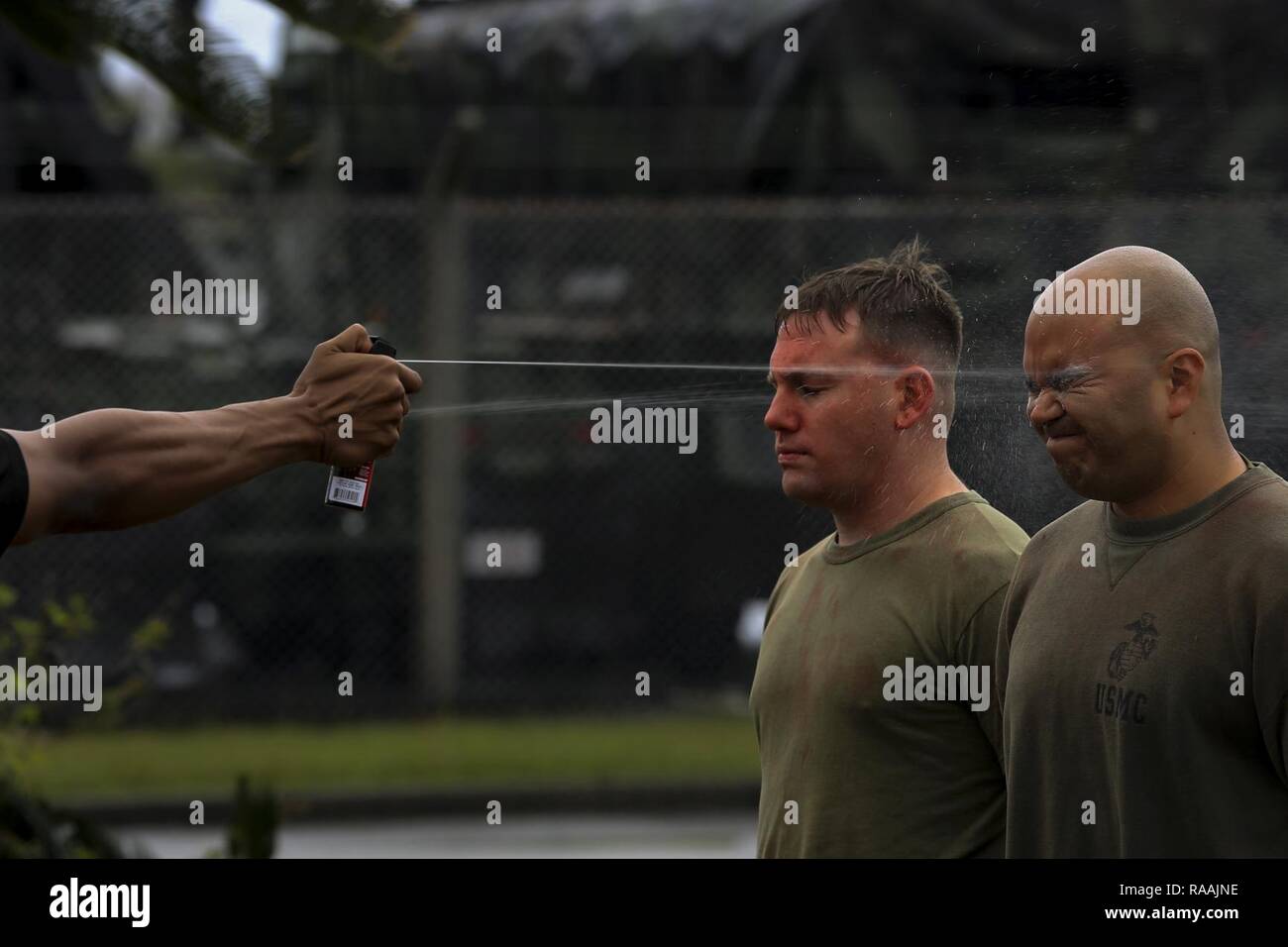U.S. Marines Gunnery Sgt. Aaron Morales, and Staff Sgt. James Lawracy ...