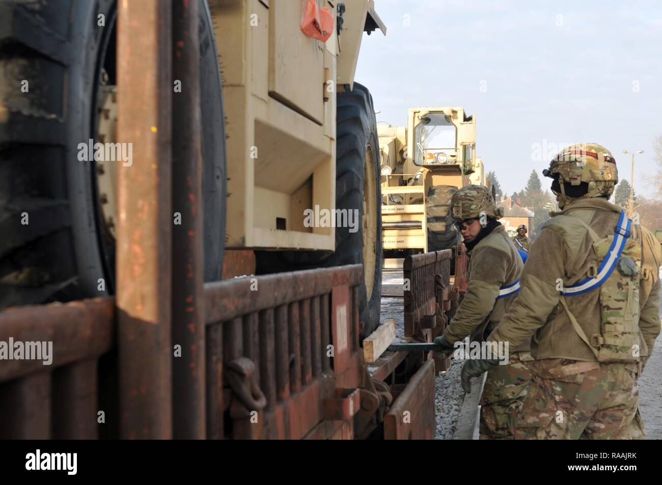 Pfc. Jorge Jimenez, a wheeled vehicle mechanic and Pfc. Oscar Cruz, an ...