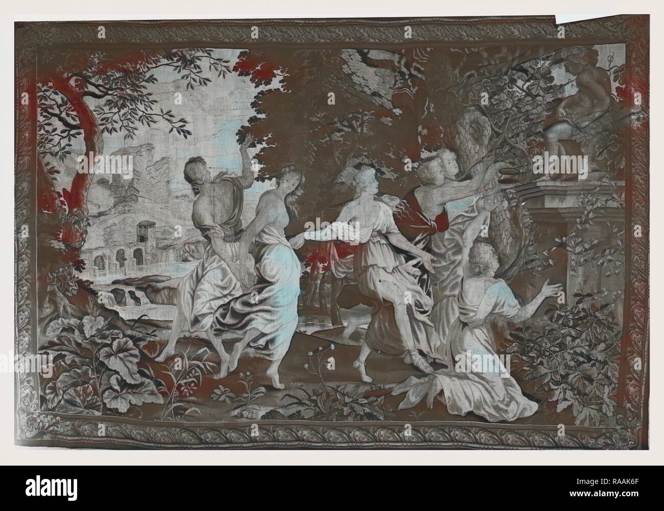 Nymphs paying homage to statue of Bacchus (Dionysus. Reimagined by ...