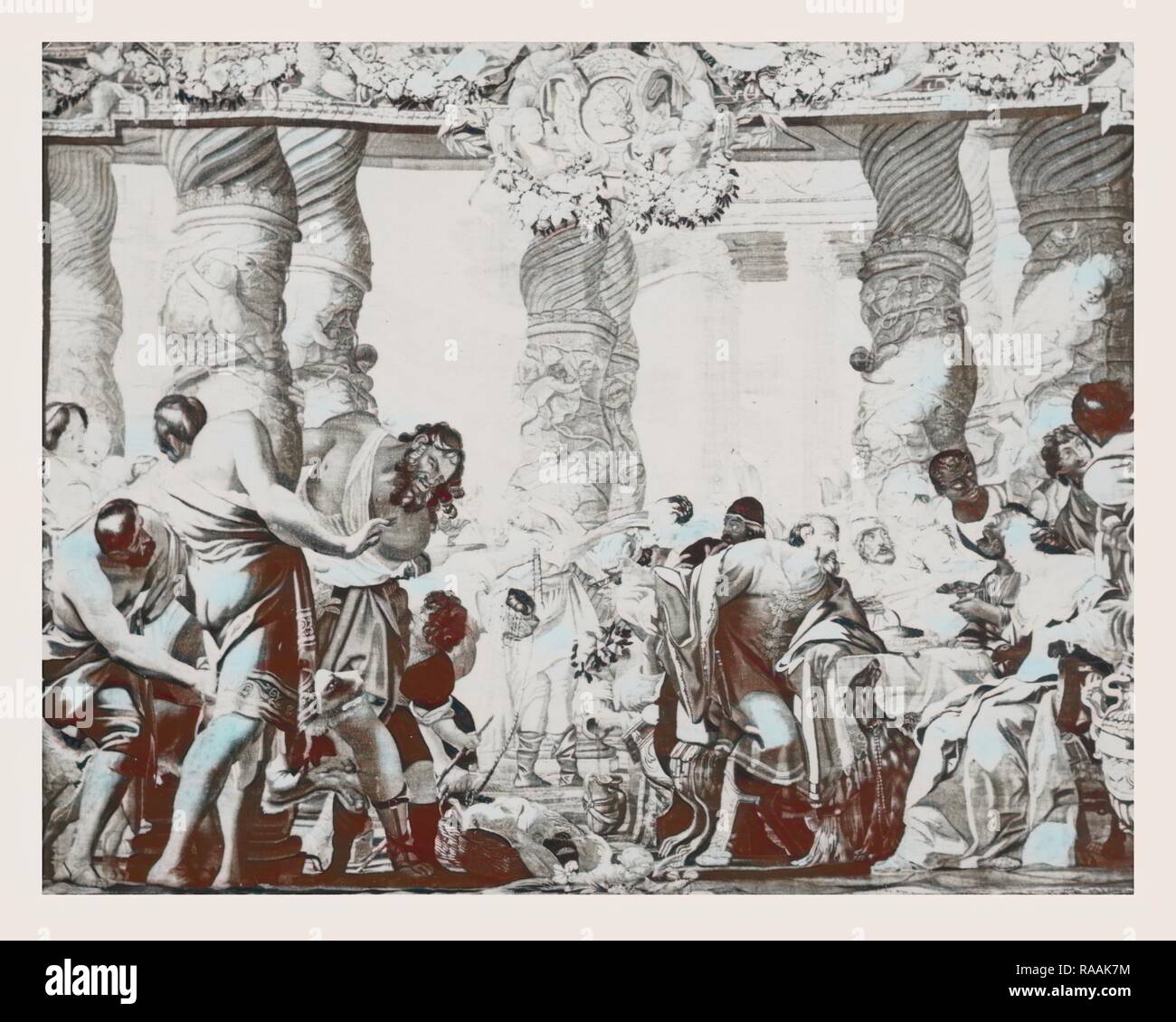 Samson overthrowing column at the Philistine's feas. Reimagined by ...