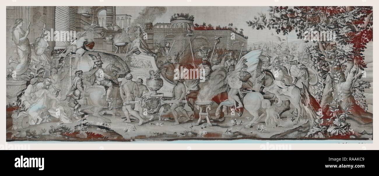 Triumphal entry of Alexander into Babylon and scene from the Battle ...