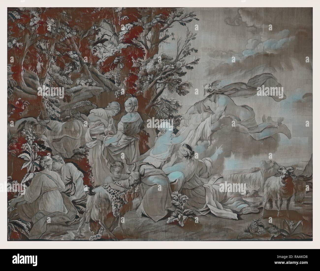 Mercury hands Baby Bacchus over to nymphs of Nys. Reimagined by Gibon ...