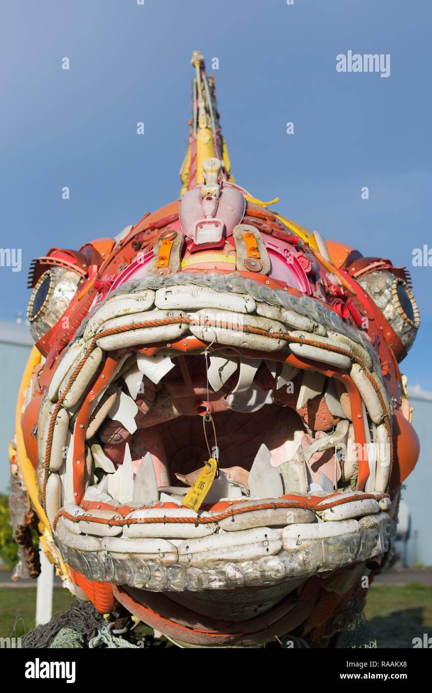 Henry the Fish, a sculpture made of plastic waste washed up on Pacific ...