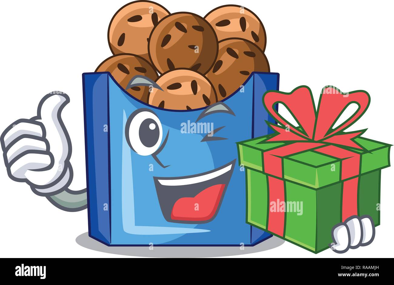 With gift fried falafel is on character plates Stock Vector Image & Art ...