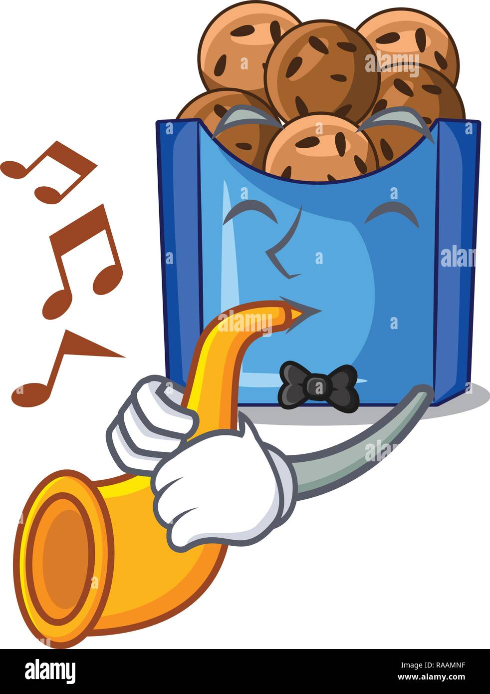 With trumpet fried falafel is on character plates Stock Vector Image ...