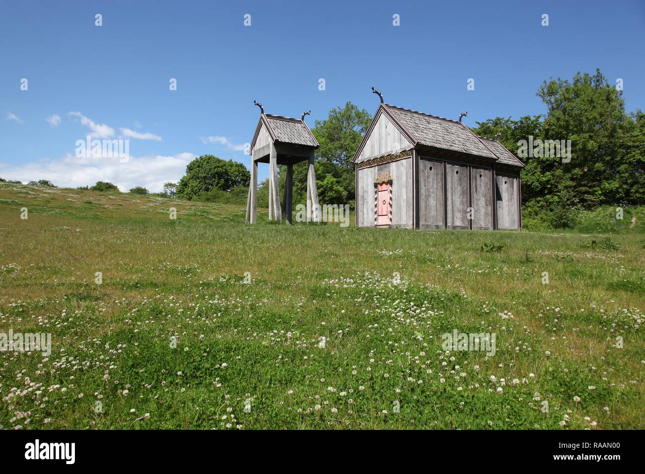 Viking stave church of Moesgaard, Denmark Stock Photo - Alamy