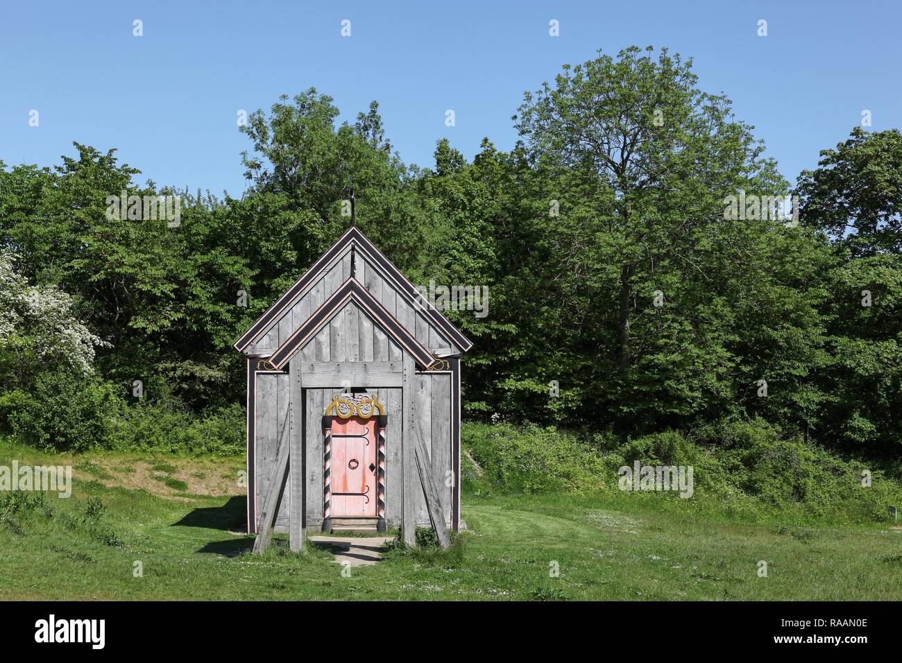 Viking stave church of Moesgaard, Denmark Stock Photo - Alamy