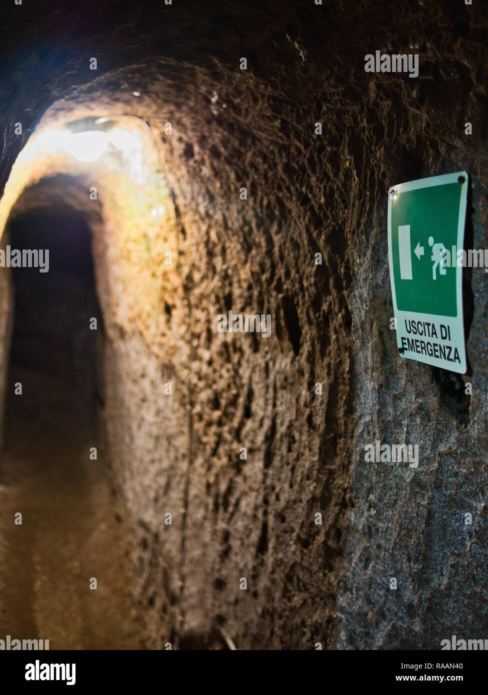 Emergency exit tunnel underground corridor Stock Photo - Alamy