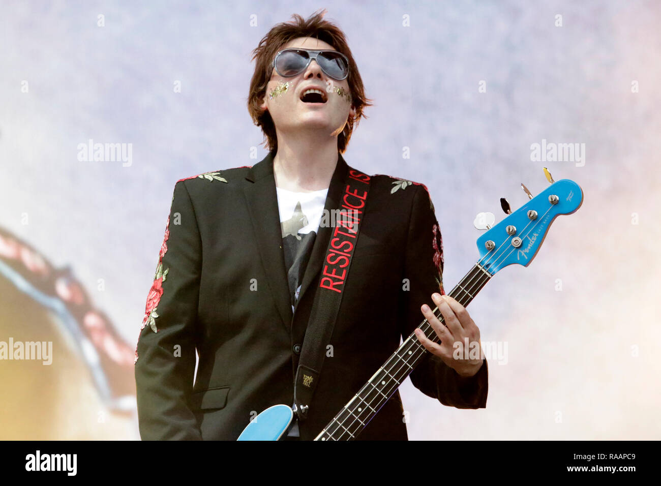 Nicky Wire of the Manic Street Preachers performs on stage at Y Not ...