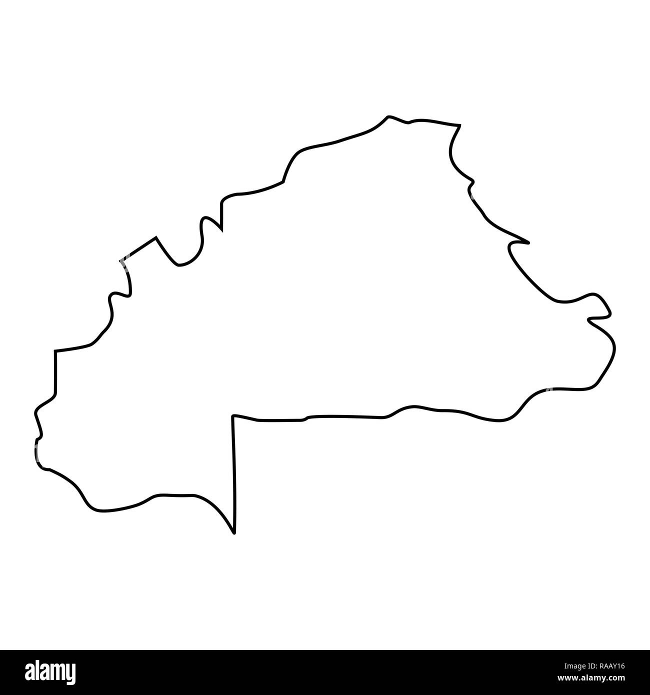 map of Burkina Faso - outline. Silhouette of map of Burkina Faso illustration Stock Photo - Alamy