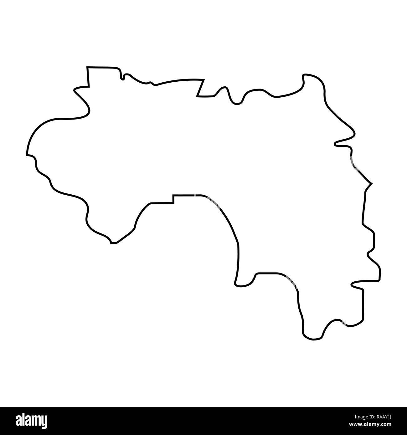 map of Guinea - outline. Silhouette of map of Guinea illustration Stock ...