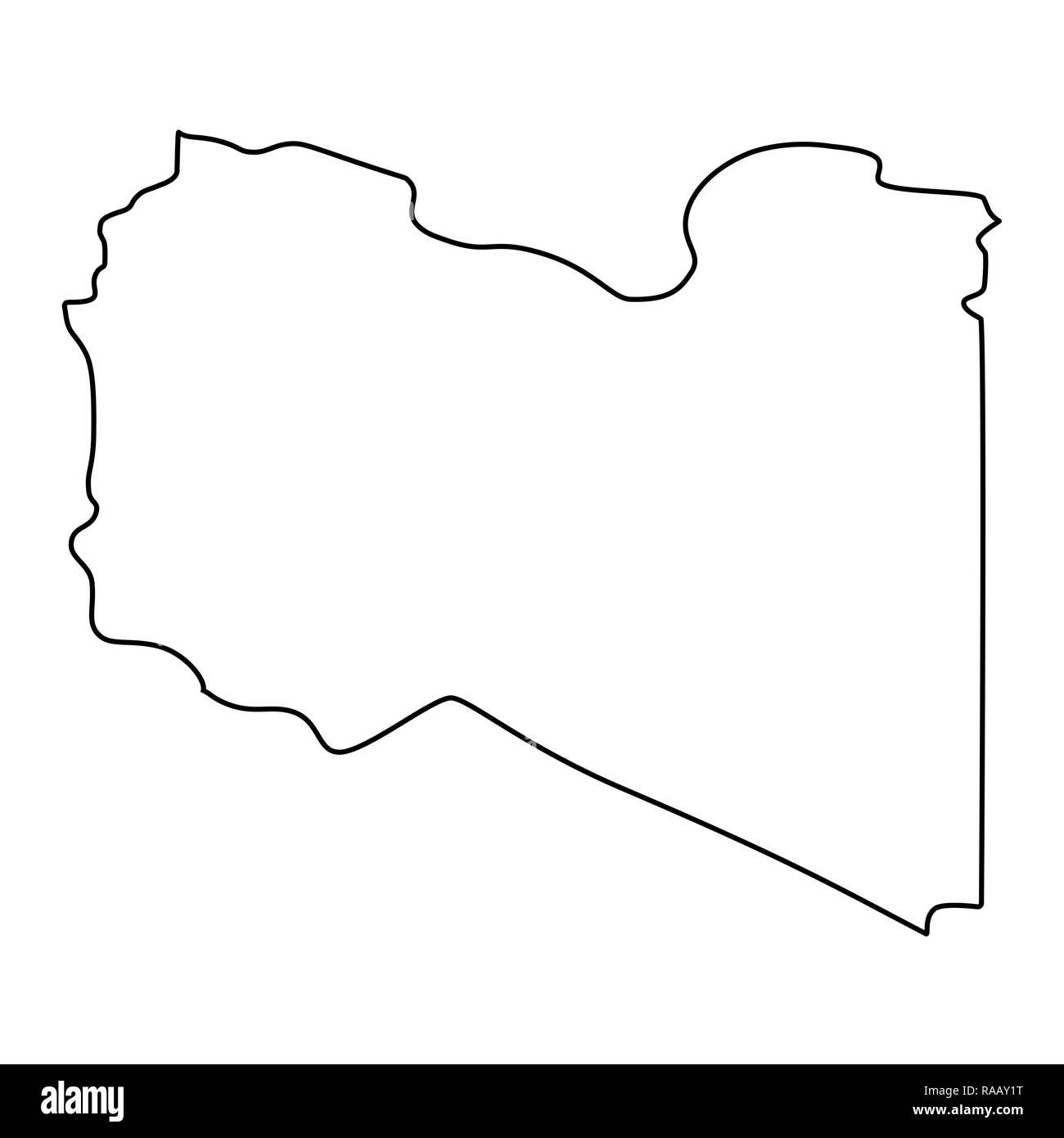 map of Libya - outline. Silhouette of map of Libya illustration Stock ...