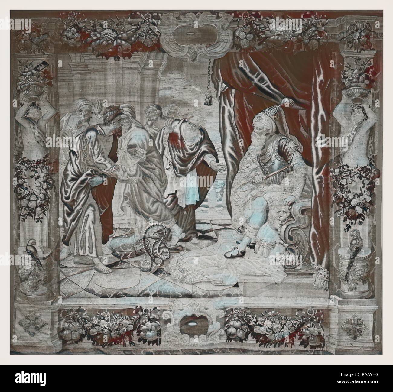 Moses and Aaron before Pharao. Reimagined by Gibon. Classic art with a ...