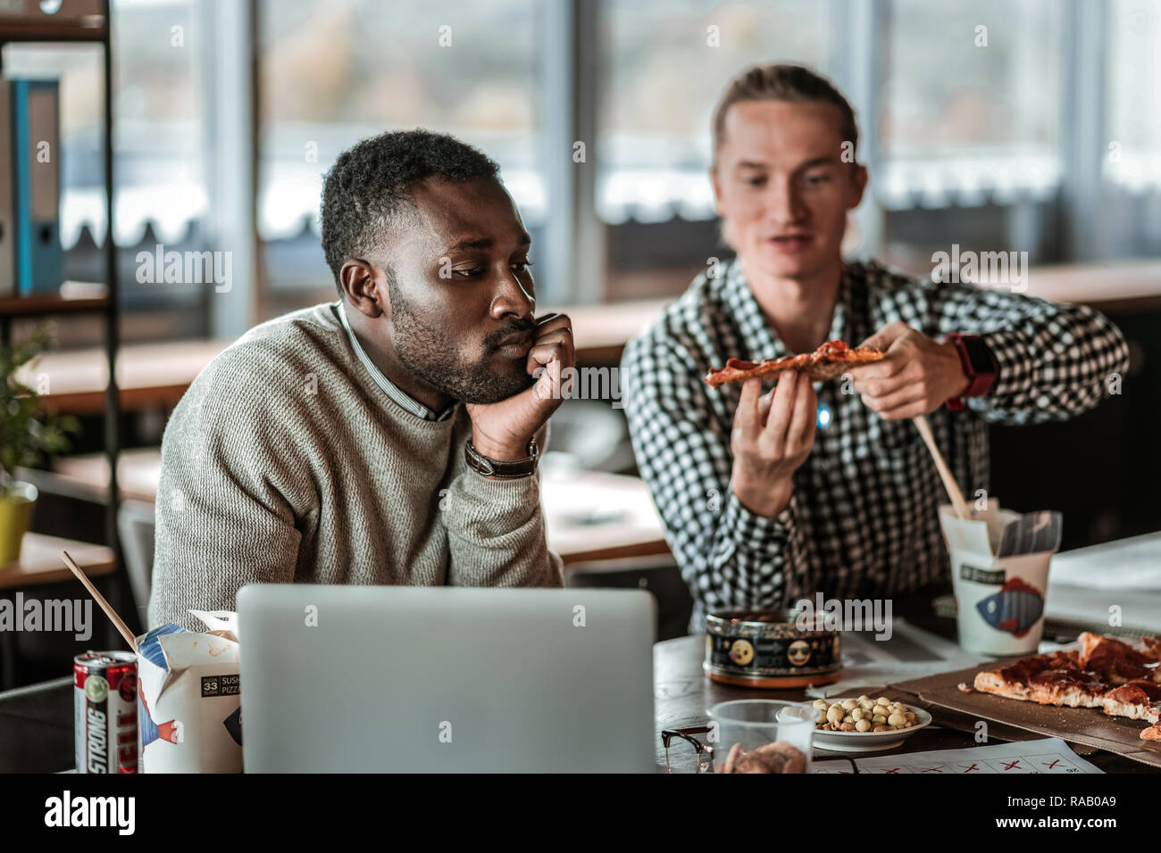 Thoughtful bearded male person touching his chin Stock Photo - Alamy Thoughtful bearded male person touching his chin Stock Photo - Alamy