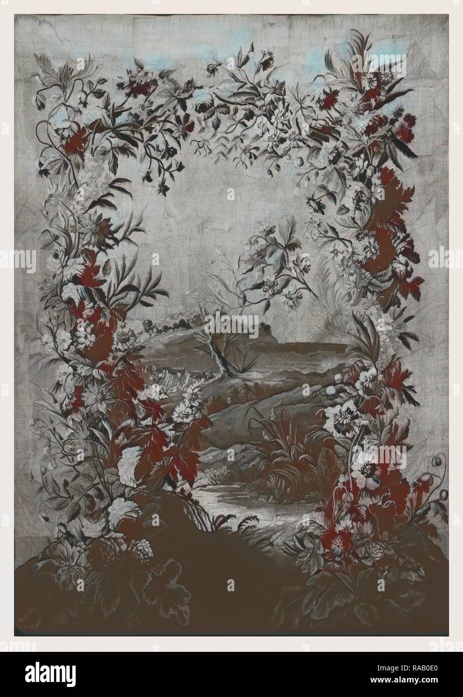 River landscape vignett. Reimagined by Gibon. Classic art with a modern ...