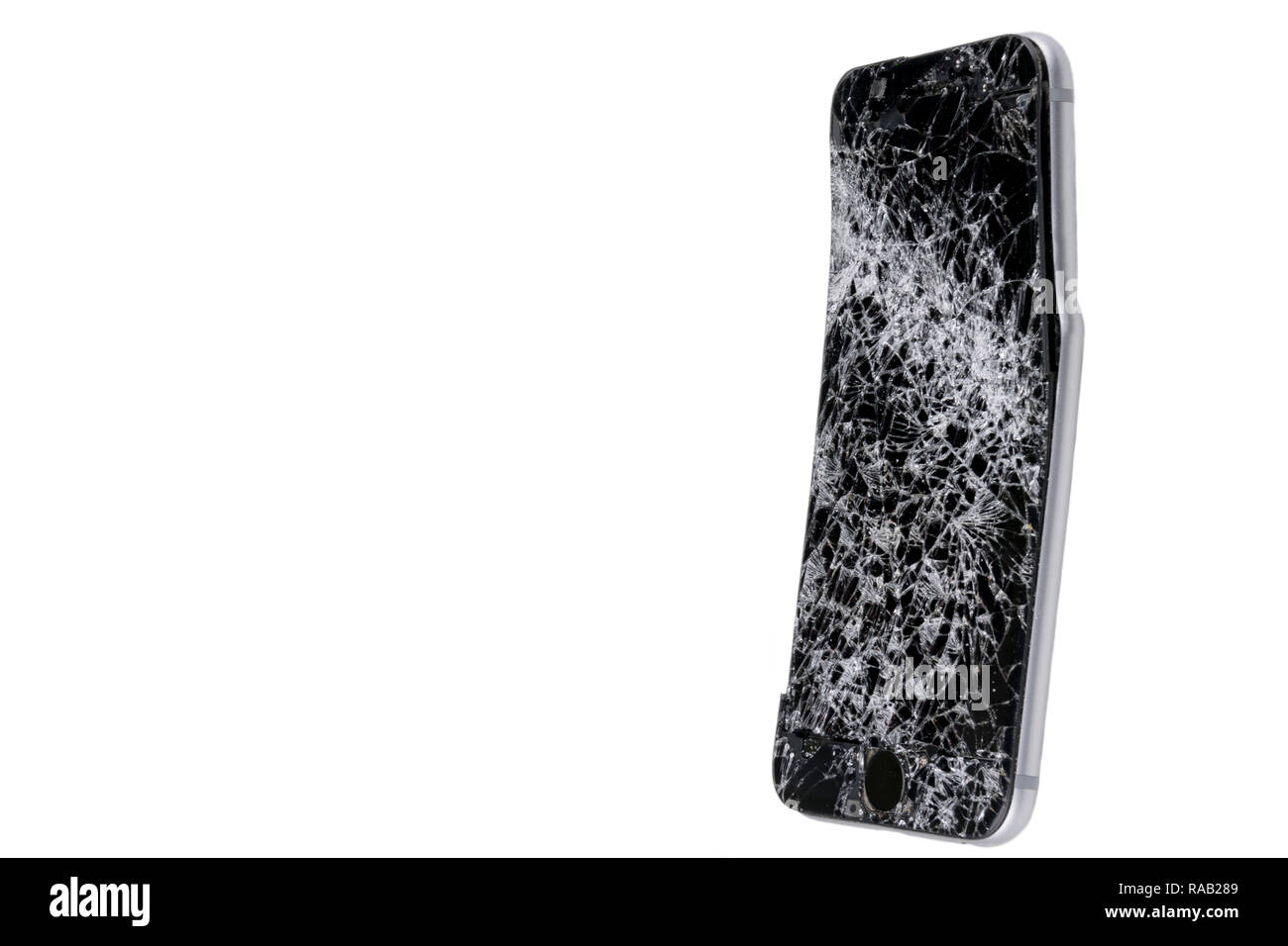 Modern mobile smartphone broken screen and damages. Cellphone crashed ...