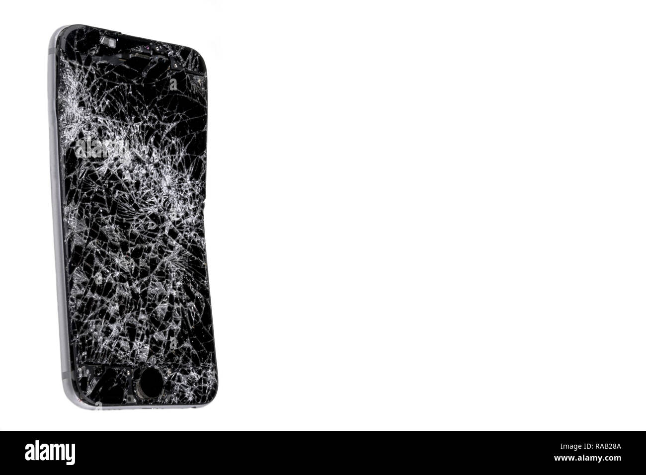 Modern mobile smartphone broken screen and damages. Cellphone crashed ...