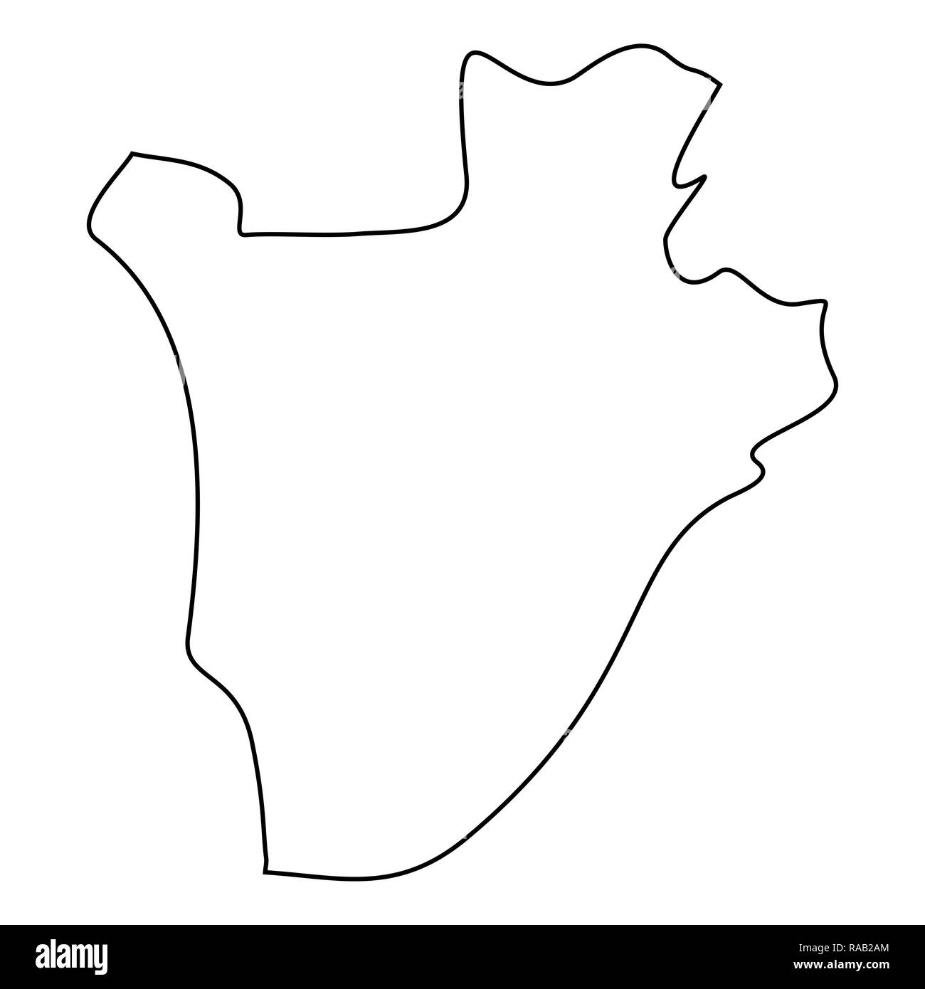 Map Of Burundi Outline Silhouette Of Burundi Map Illustration Stock