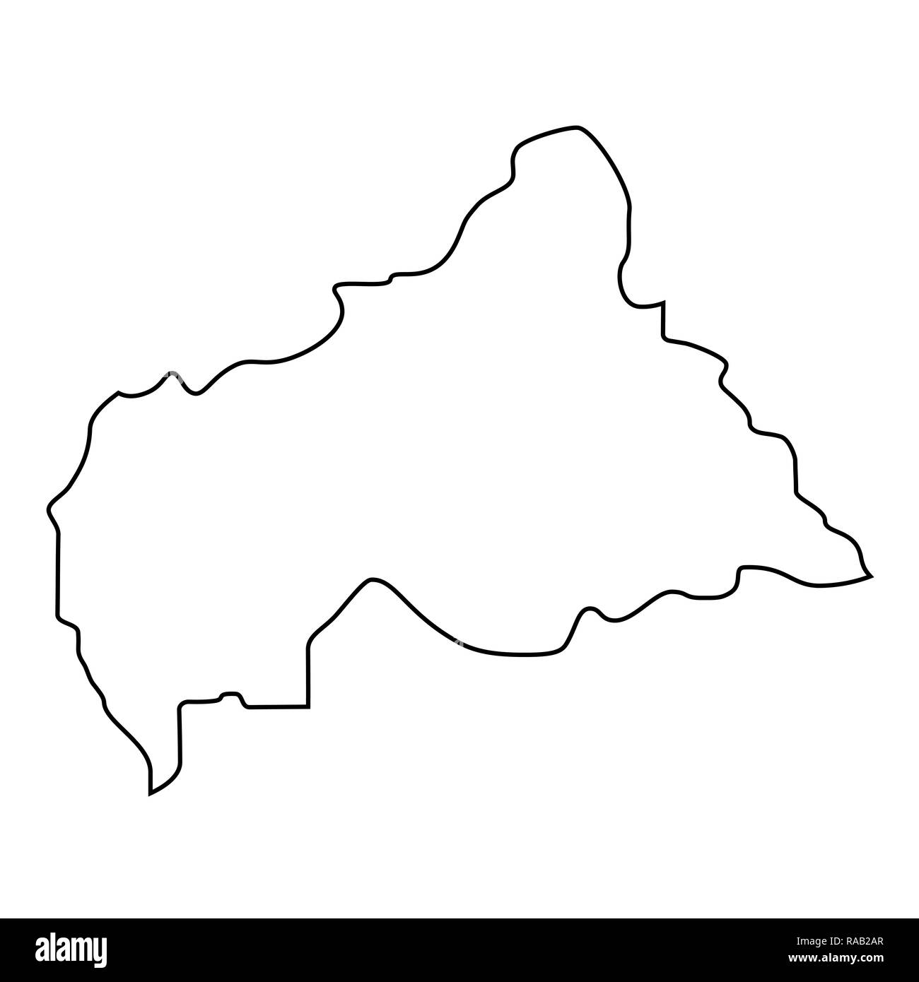 Map Of Central African Republic Outline Silhouette Of Central African