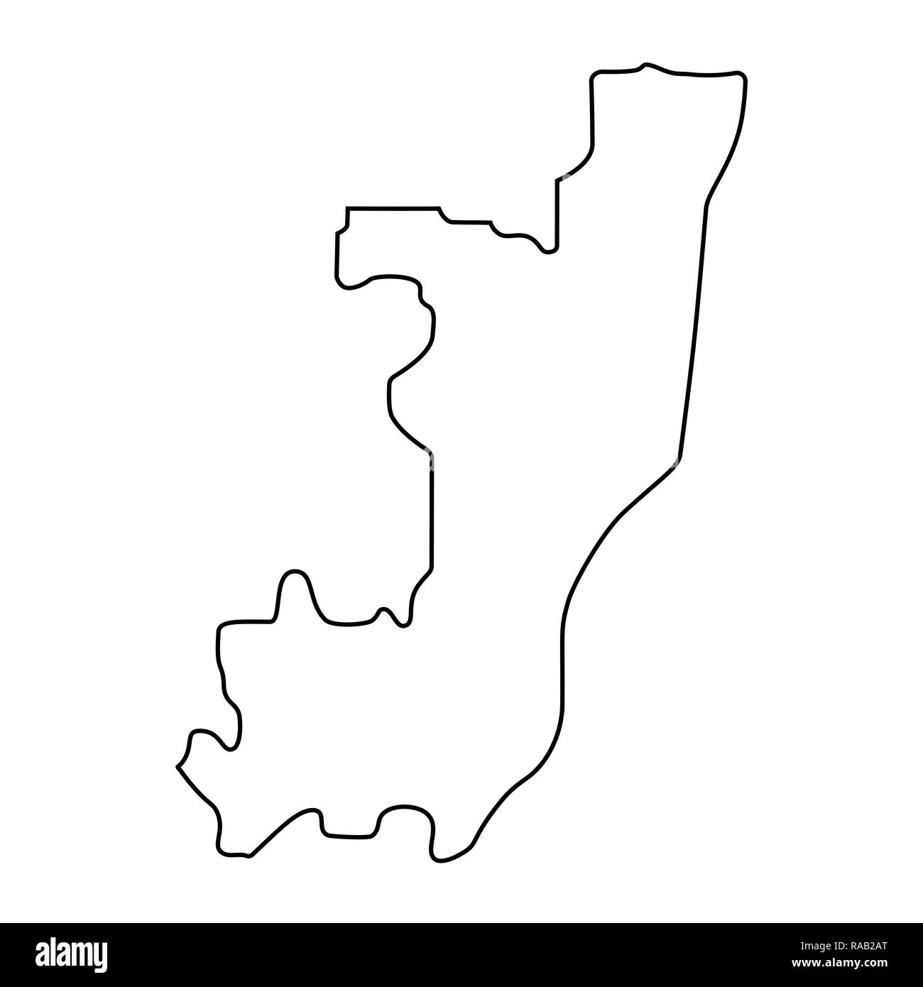 map of Congo -outline. Silhouette of Congo map illustration Stock Photo ...