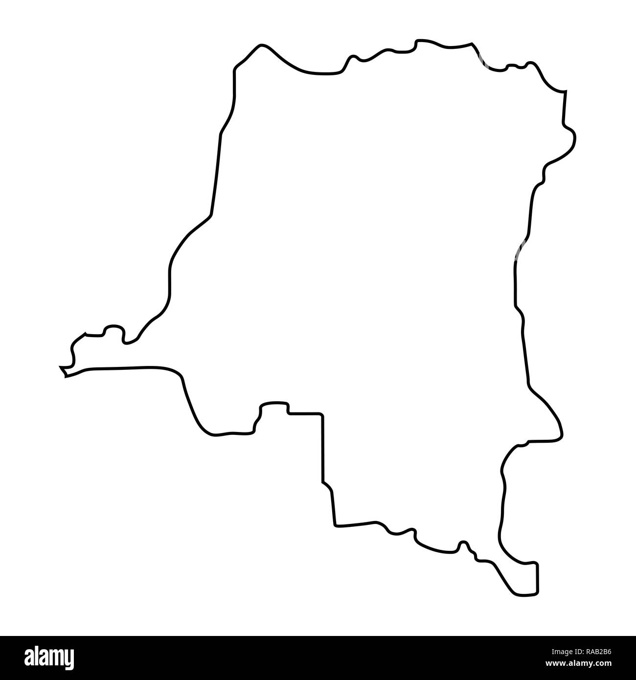 map of Democratic Republic of the Congo - outline. Silhouette of ...