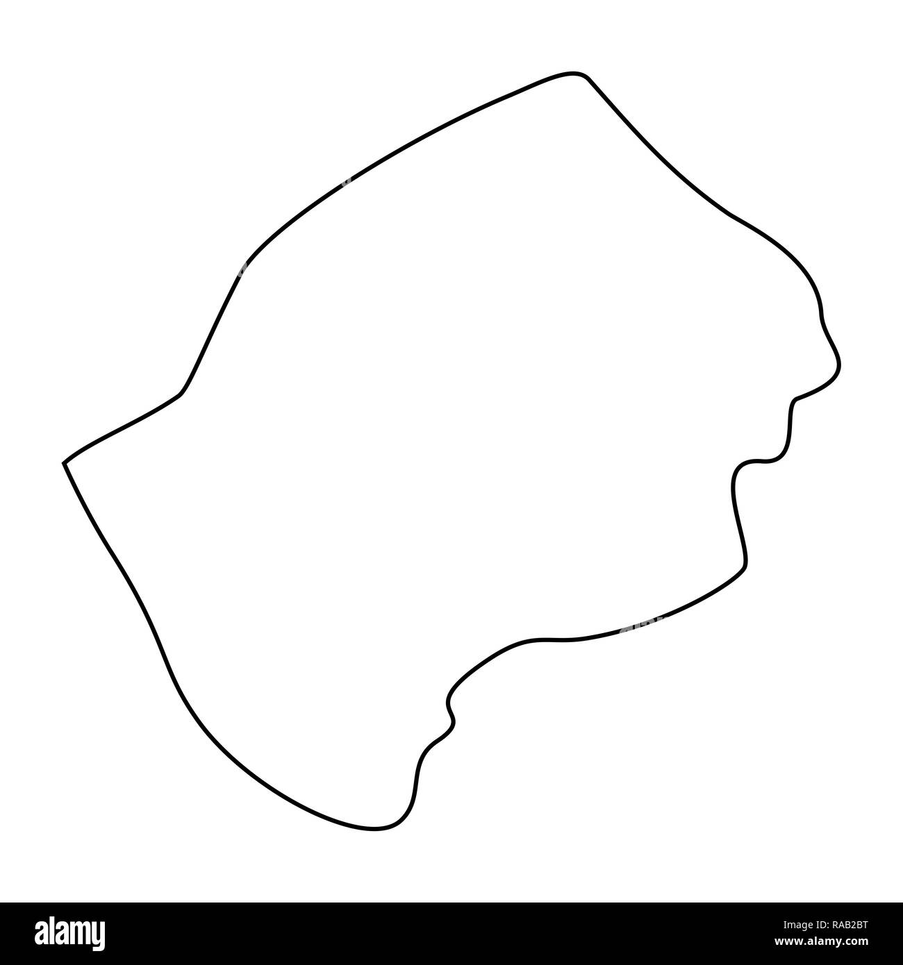 map of Lesotho - outline. Silhouette of Lesotho map illustration Stock ...