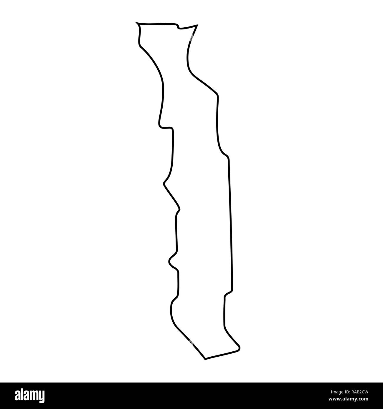 map of Togo - outline. Silhouette of Togo map illustration Stock Photo ...
