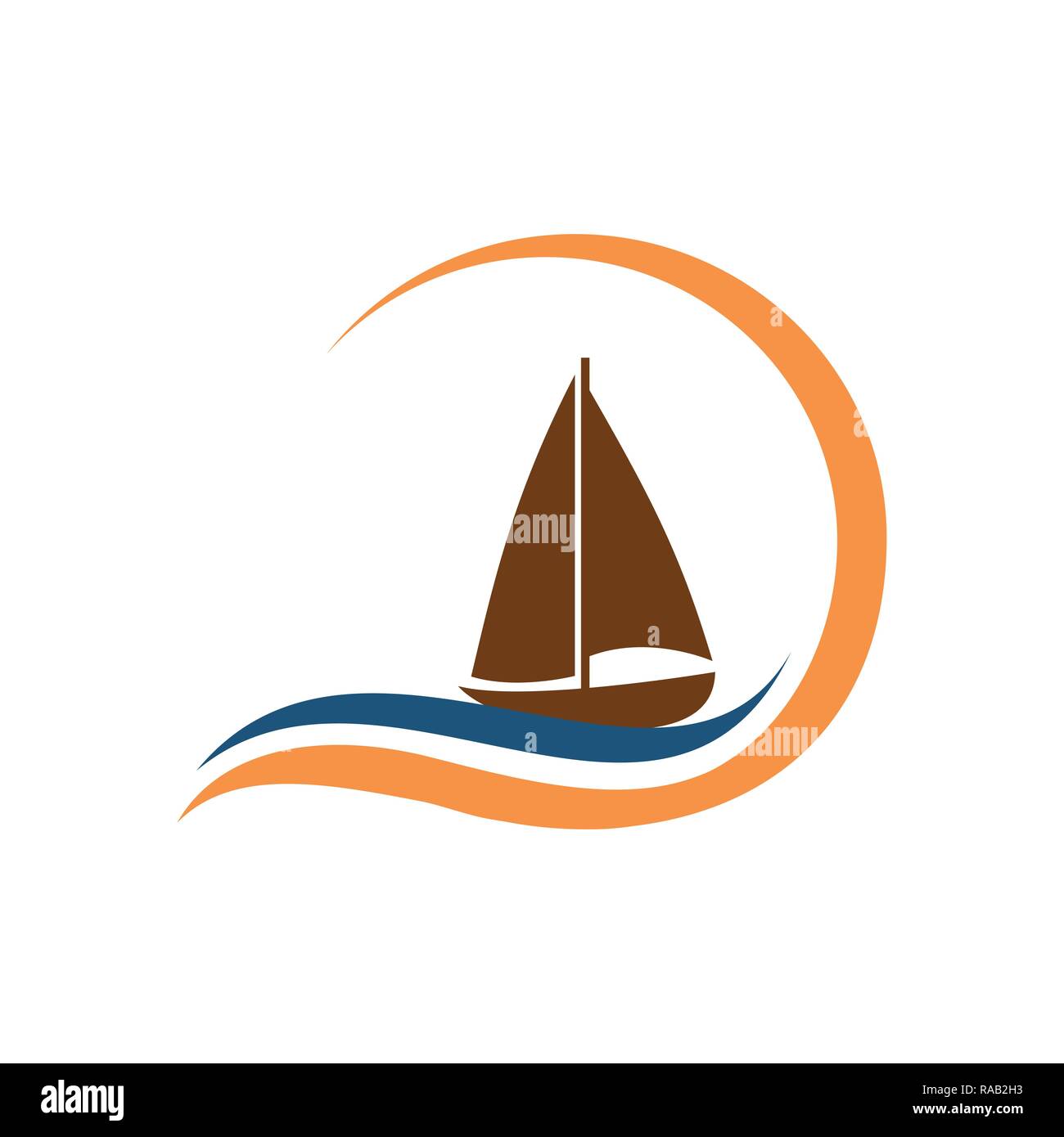 Boat On The Sea Wave Vector Illustration Design Template Stock Vector ...