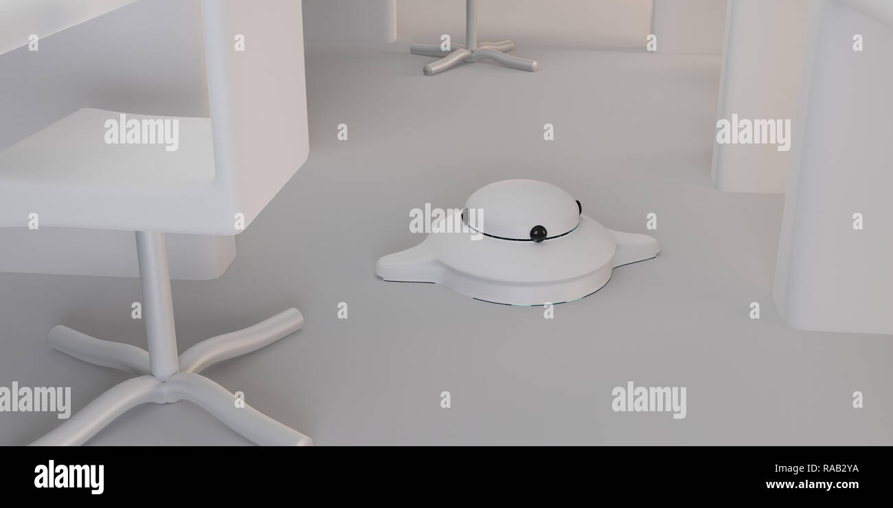 cleaning robot 3d-illustration Stock Photo - Alamy