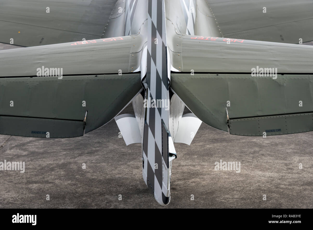 WWII fighter tail on the tarmac Stock Photo - Alamy