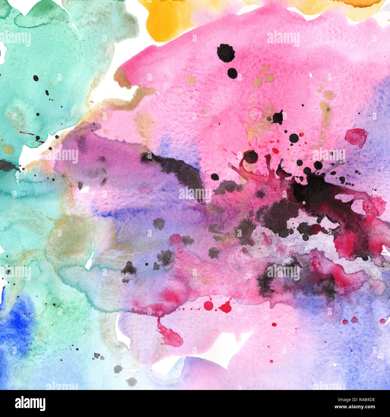 Abstract watercolor paper splash shapes isolated drawing. Illustration ...