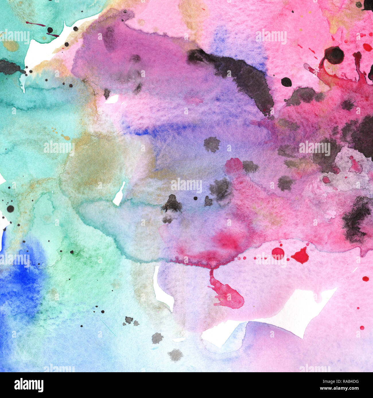 Abstract watercolor paper splash shapes isolated drawing. Illustration ...